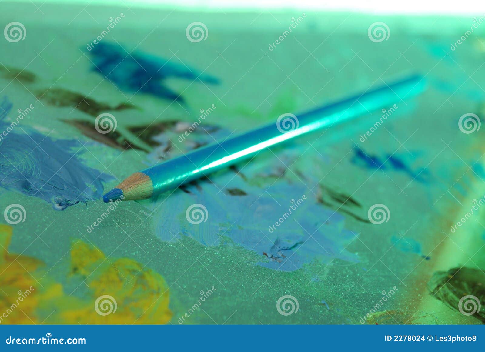 Blue artist pencil stock photo. Image of illustrate, artistic - 2278024