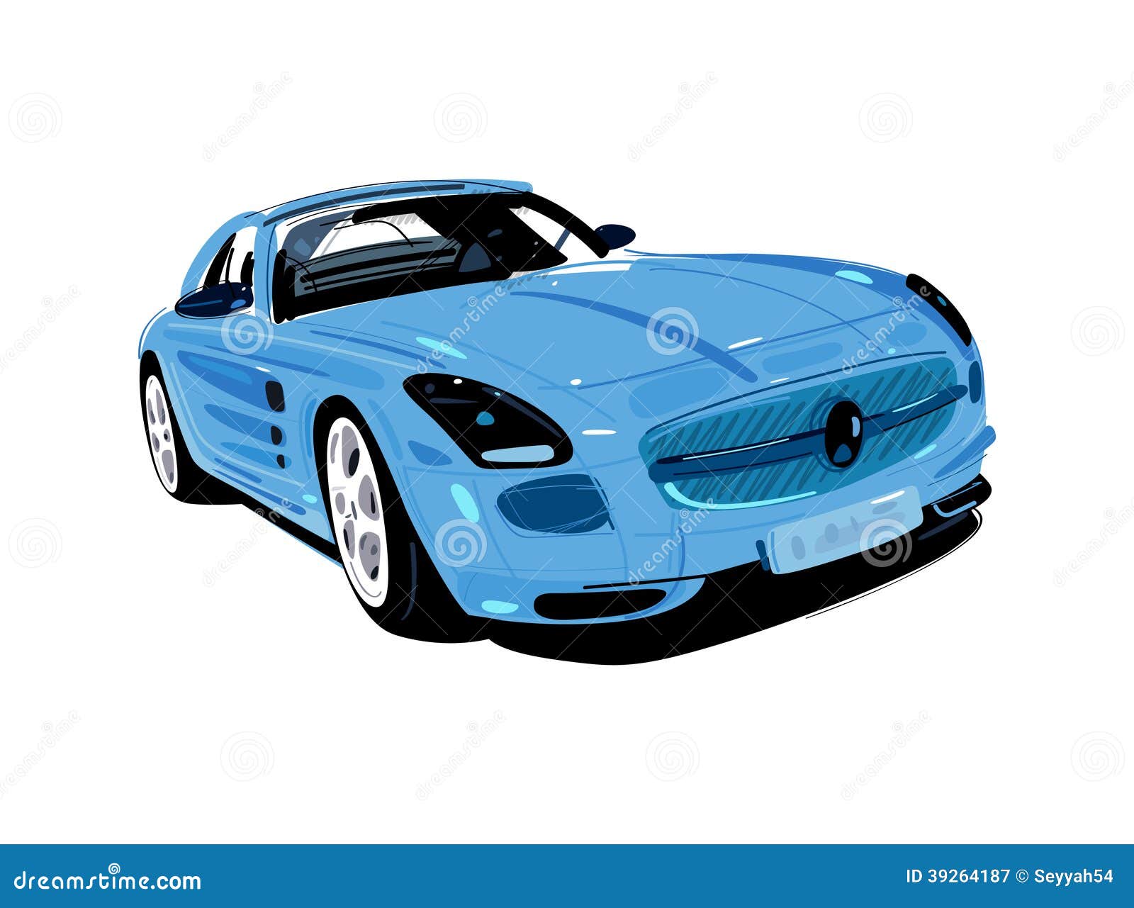 Blue artistic Auto stock illustration. Illustration of life - 39264187