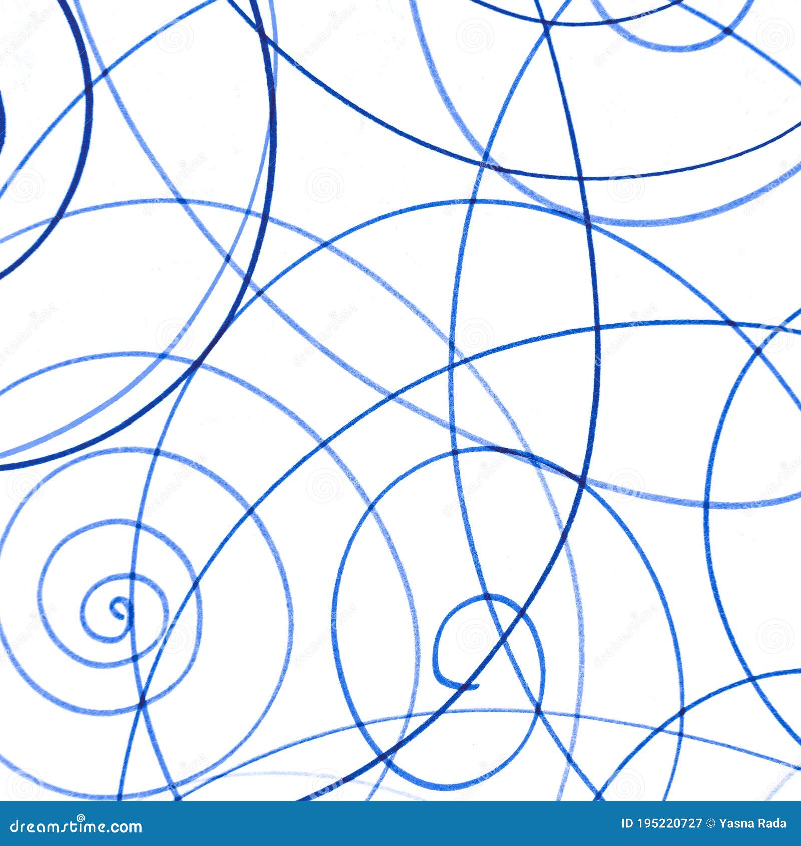 Blue Artistic Scribble Illustration. Tangled Stock Illustration ...
