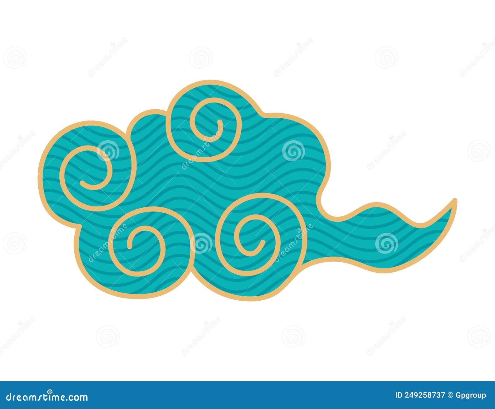 Asian Cloud Sillhouette Icons. Japanese. Chinese. Thai. Cartoon Vector ...