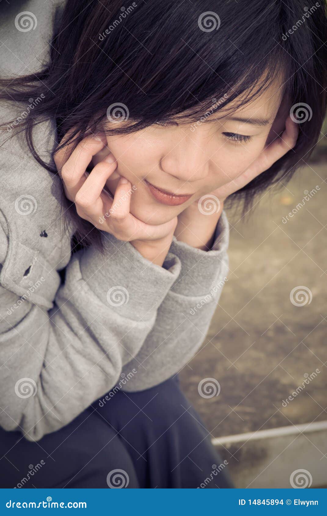 Blue Asian woman stock photo. Image of asia, beautiful - 14845894