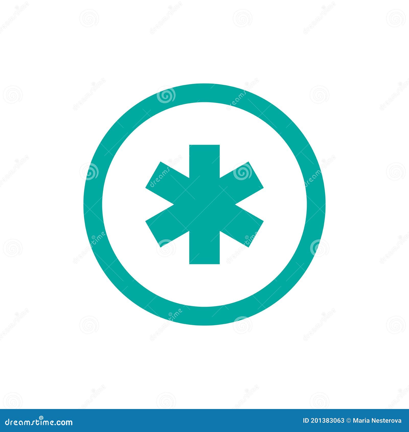 Blue Asterisk Footnote in Circle Icon. Asterisk Sign Stock Illustration ...
