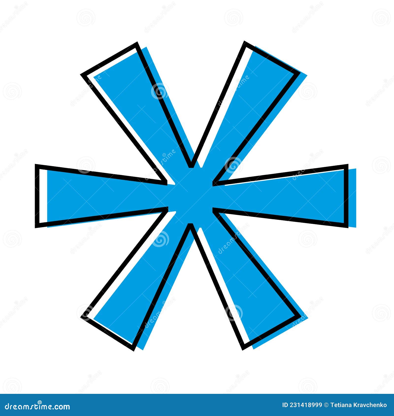 Blue Asterisk Icon. Computer Design Element. Communication Symbol ...