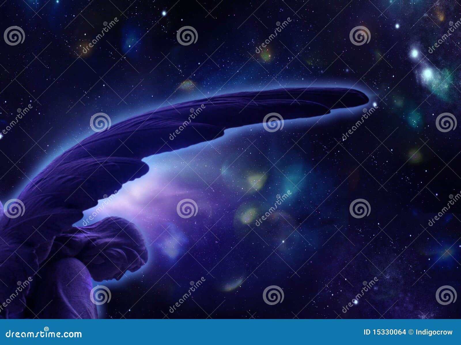 Blue Astral Angel stock illustration. Illustration of heaven - 15330064