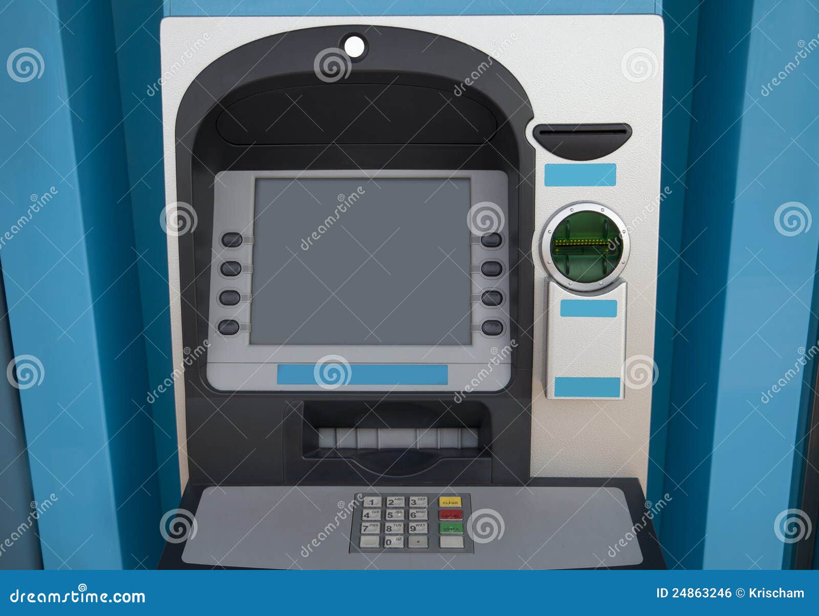 Blue ATM stock photo. Image of machine, cash, financial - 24863246