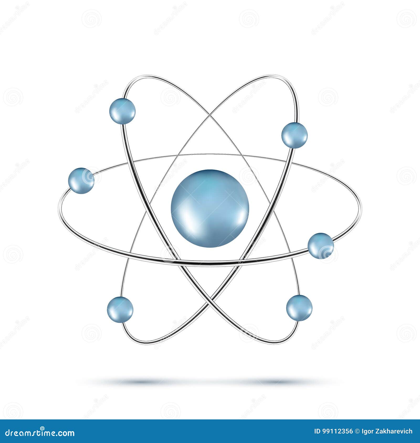 Blue Atom Molecule Isolated on White Background Stock Vector ...