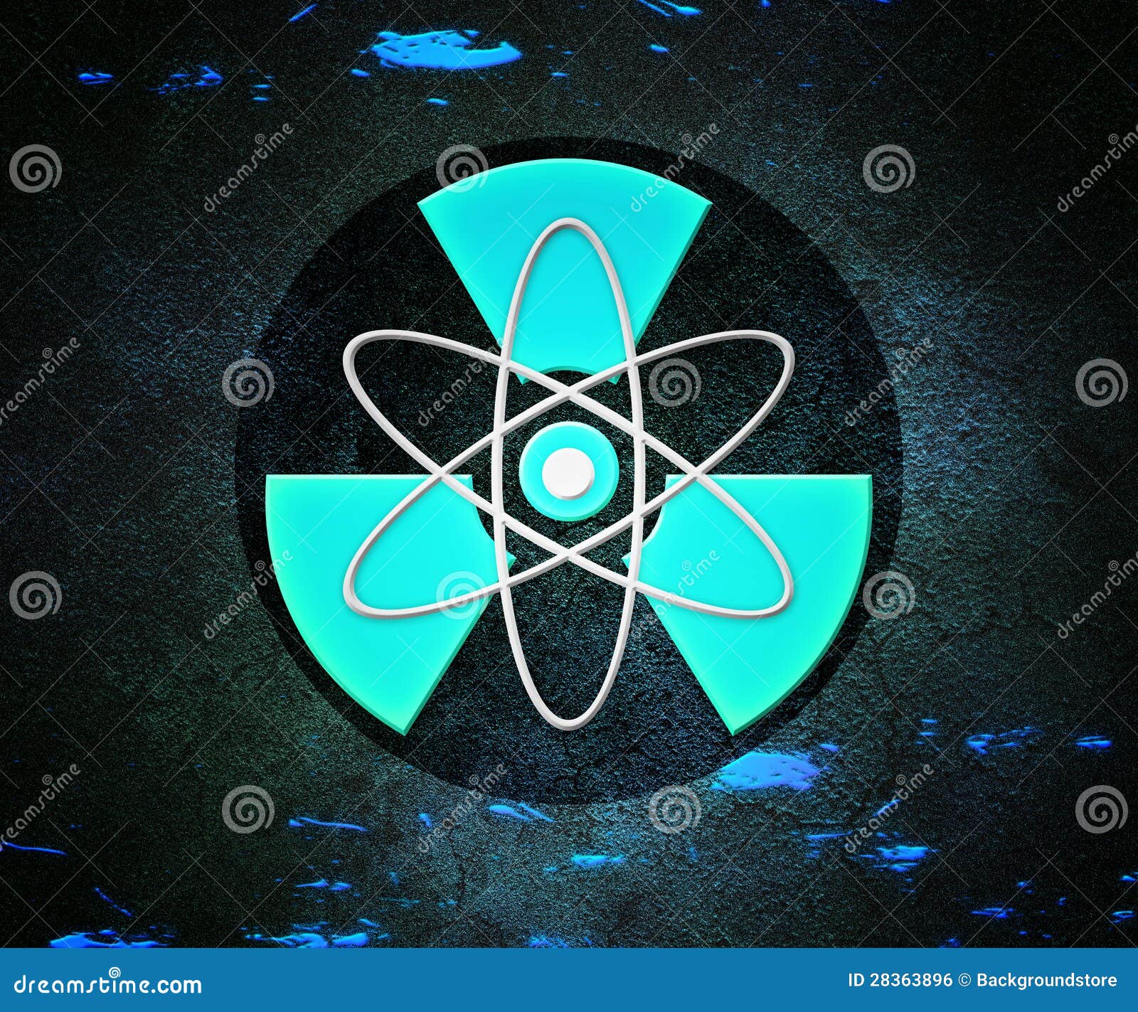 Blue Atom Radioactive Background Stock Illustration - Illustration of ...