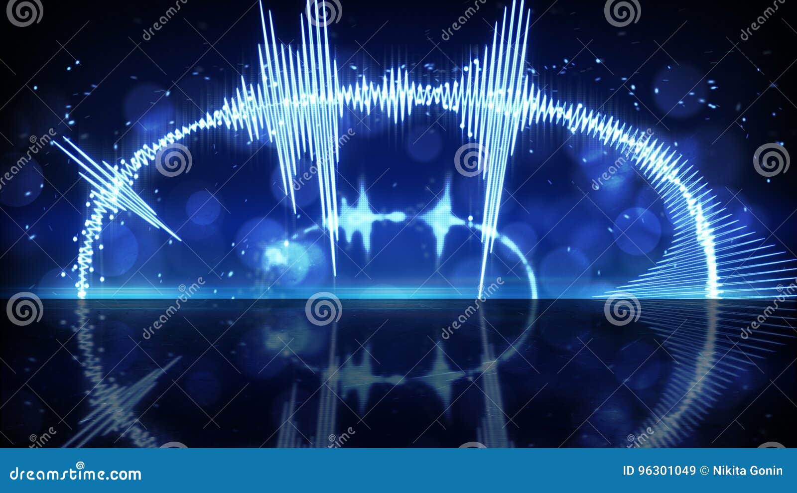 Blue Audio Waveform Abstract Techno Background Stock Illustration ...