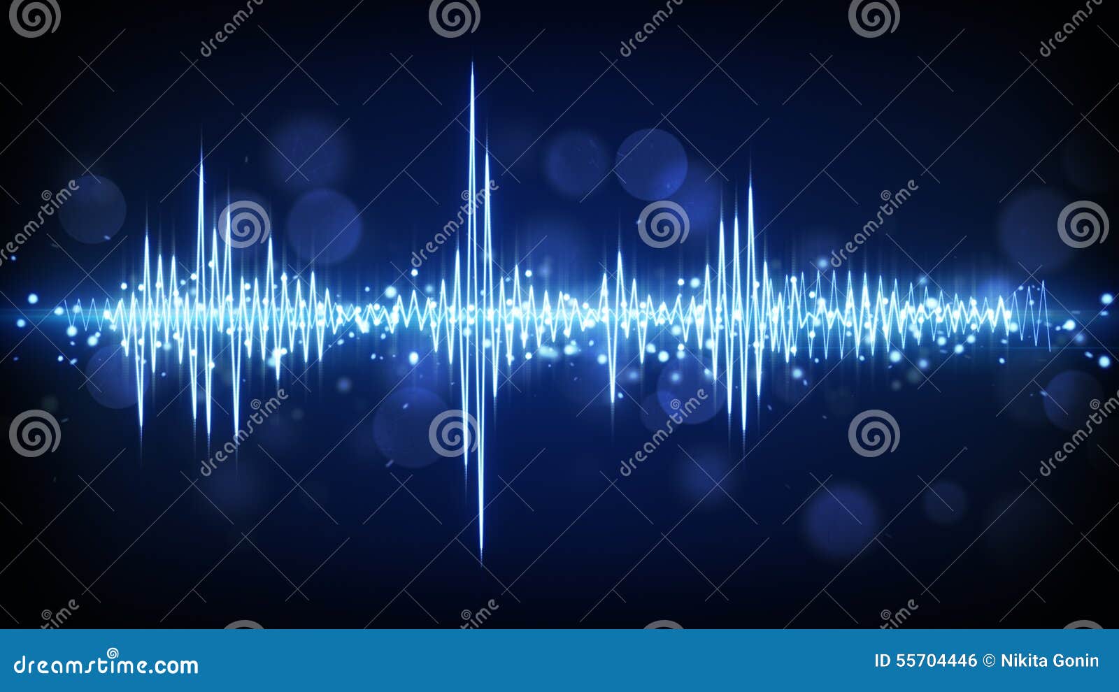 Blue Audio Waveform Background Stock Illustration - Illustration of ...