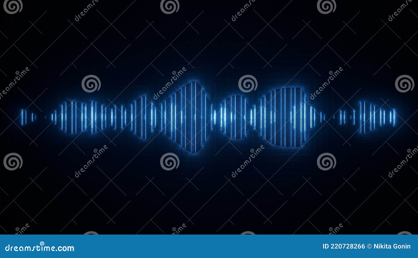 Blue Audio Waveform 3D Render Illustration Stock Illustration ...