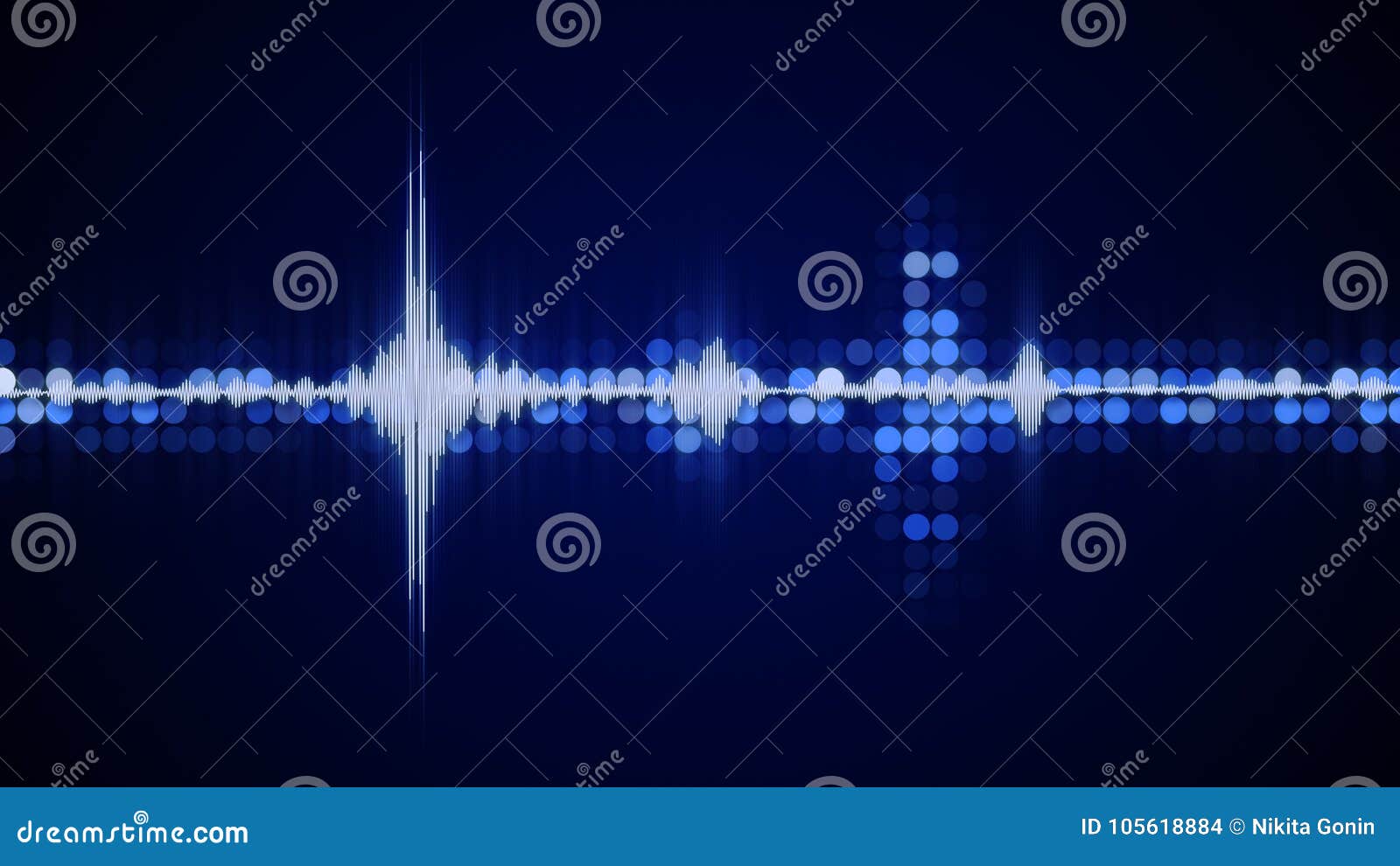 Blue Audio Waveform Equalizer Abstract Party Concept Stock Illustration ...