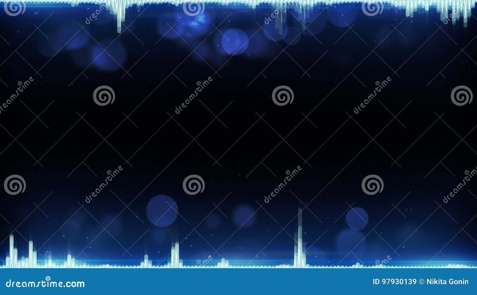 Blue Audio Waveform and Free Space Abstract Technology Background Stock ...