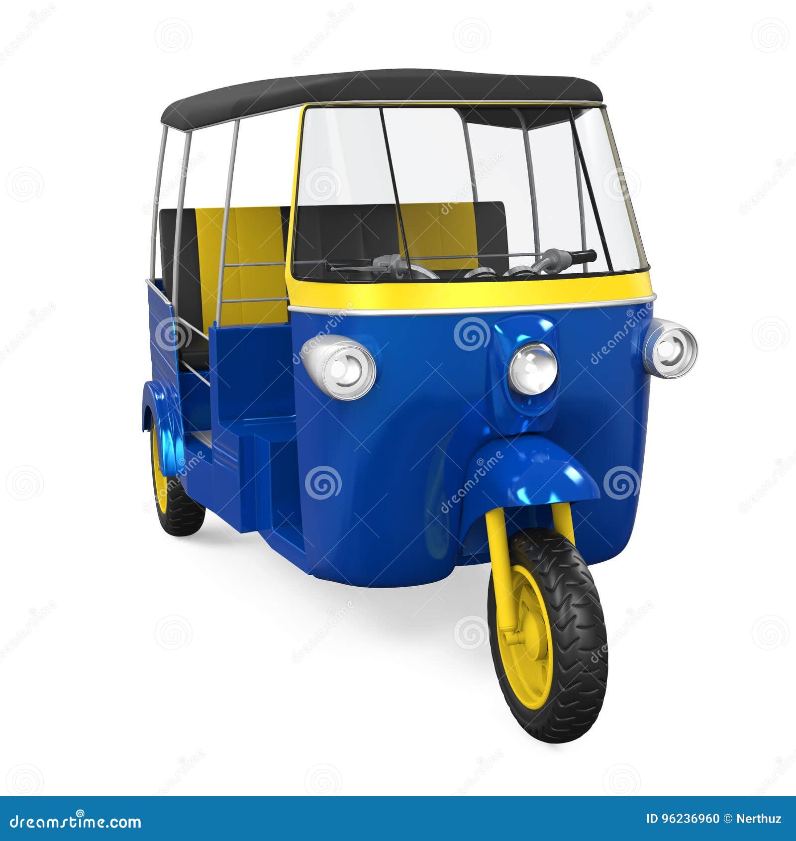 Blue Auto Rickshaw Isolated Stock Illustration - Illustration of ...