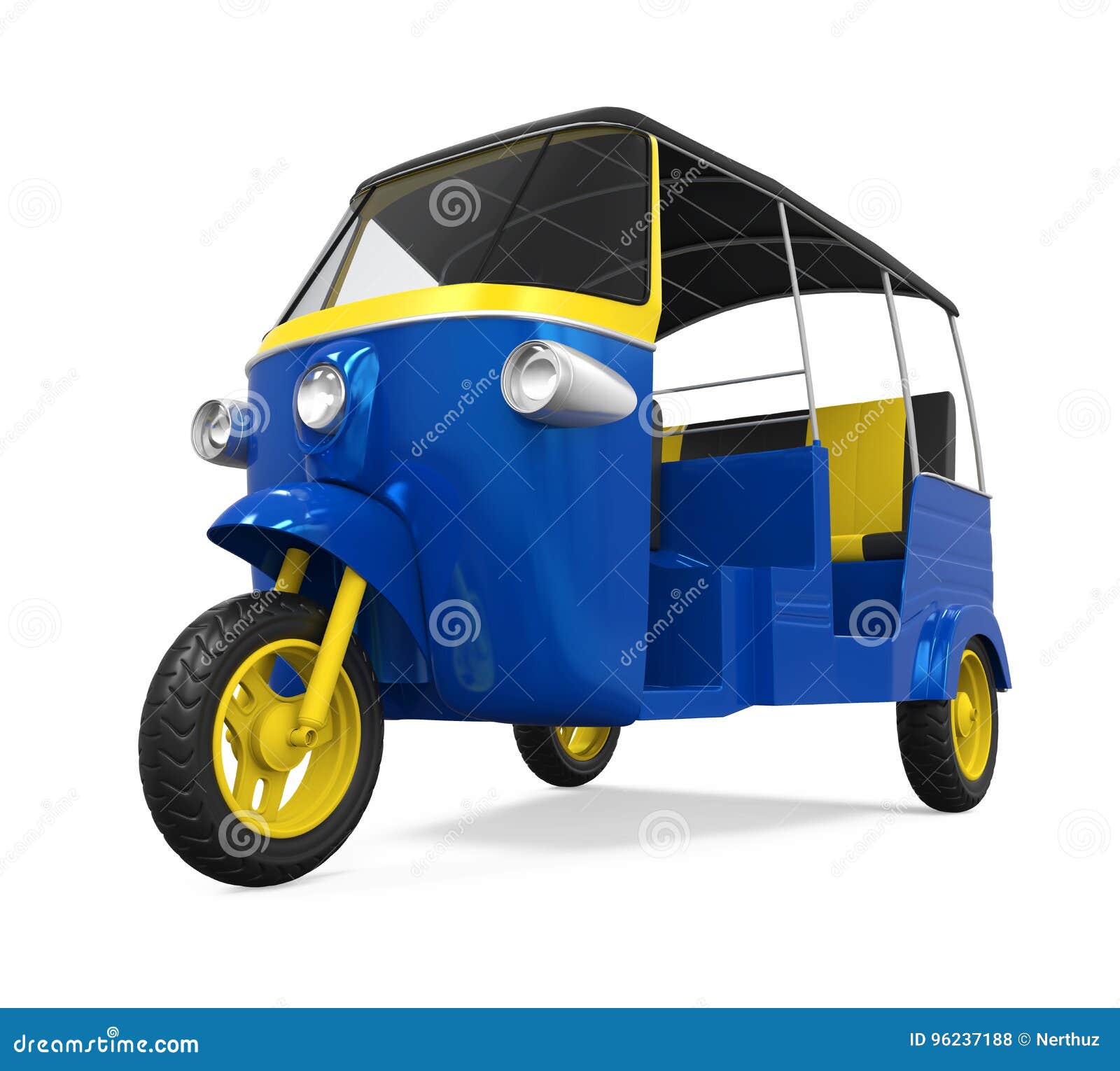 Blue Auto Rickshaw Isolated Stock Illustration - Illustration of ...