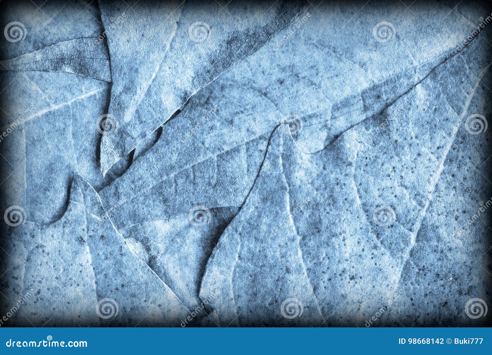 Blue Autumn Foliage Background Vignetted Grunge Texture Stock Photo ...