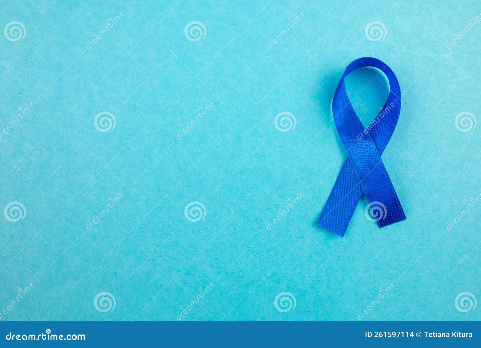 Blue Awareness Ribbon on Light Blue Background Stock Photo - Image of ...