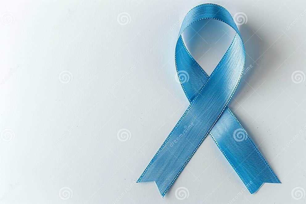 Blue Awareness Ribbon on White Background for Support and Awareness ...