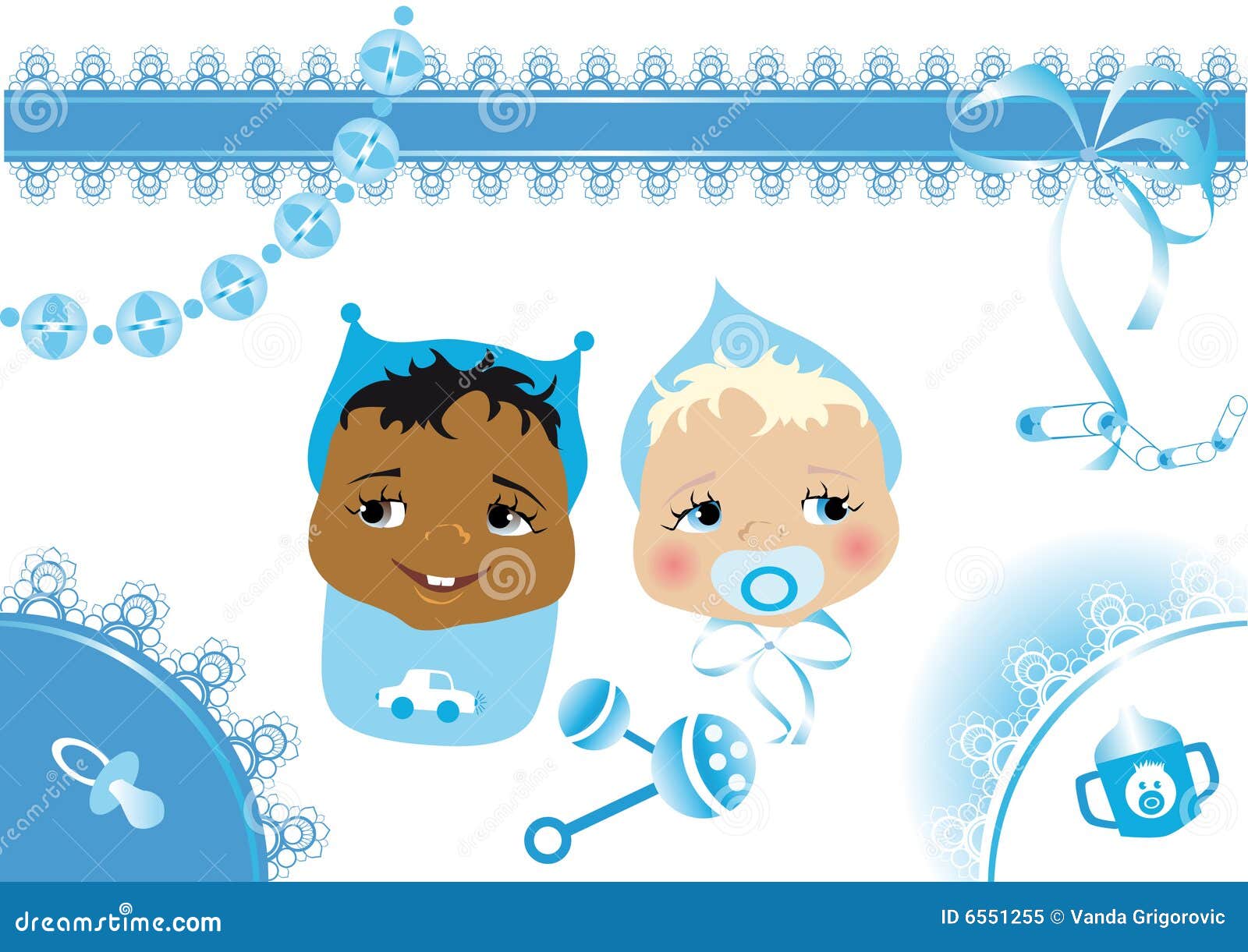 Blue Babies stock vector. Illustration of happy, decoration - 6551255