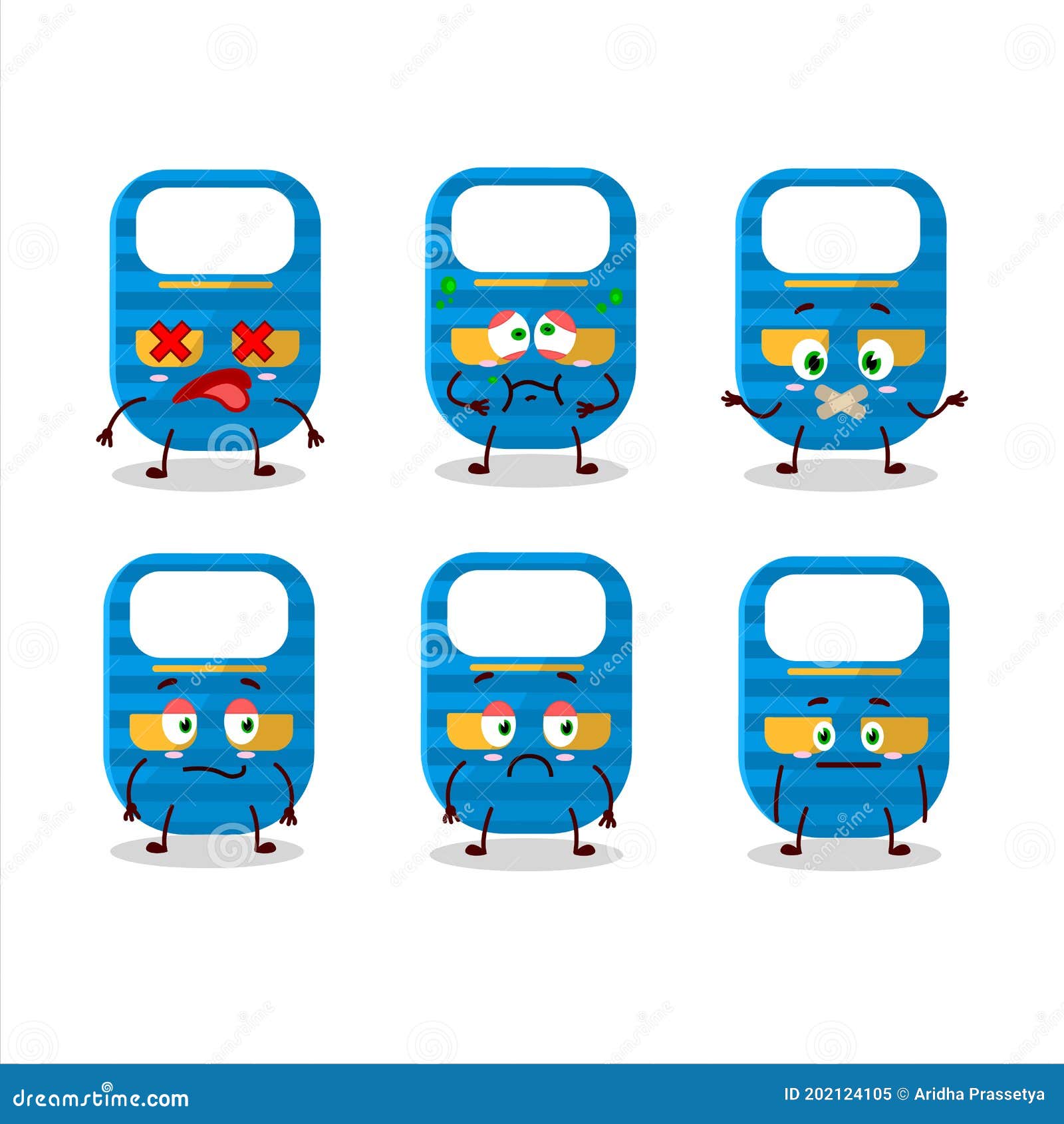Blue Baby Appron Cartoon Character with Nope Expression Stock Vector ...