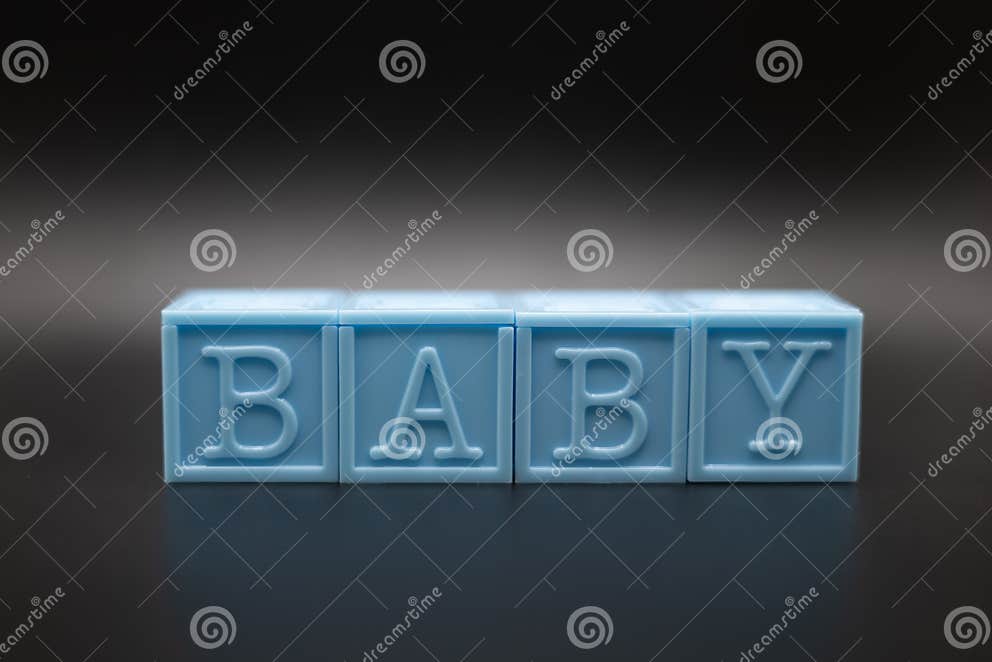 Blue Baby Blocks on a Black Background (horizontally) Stock Image ...