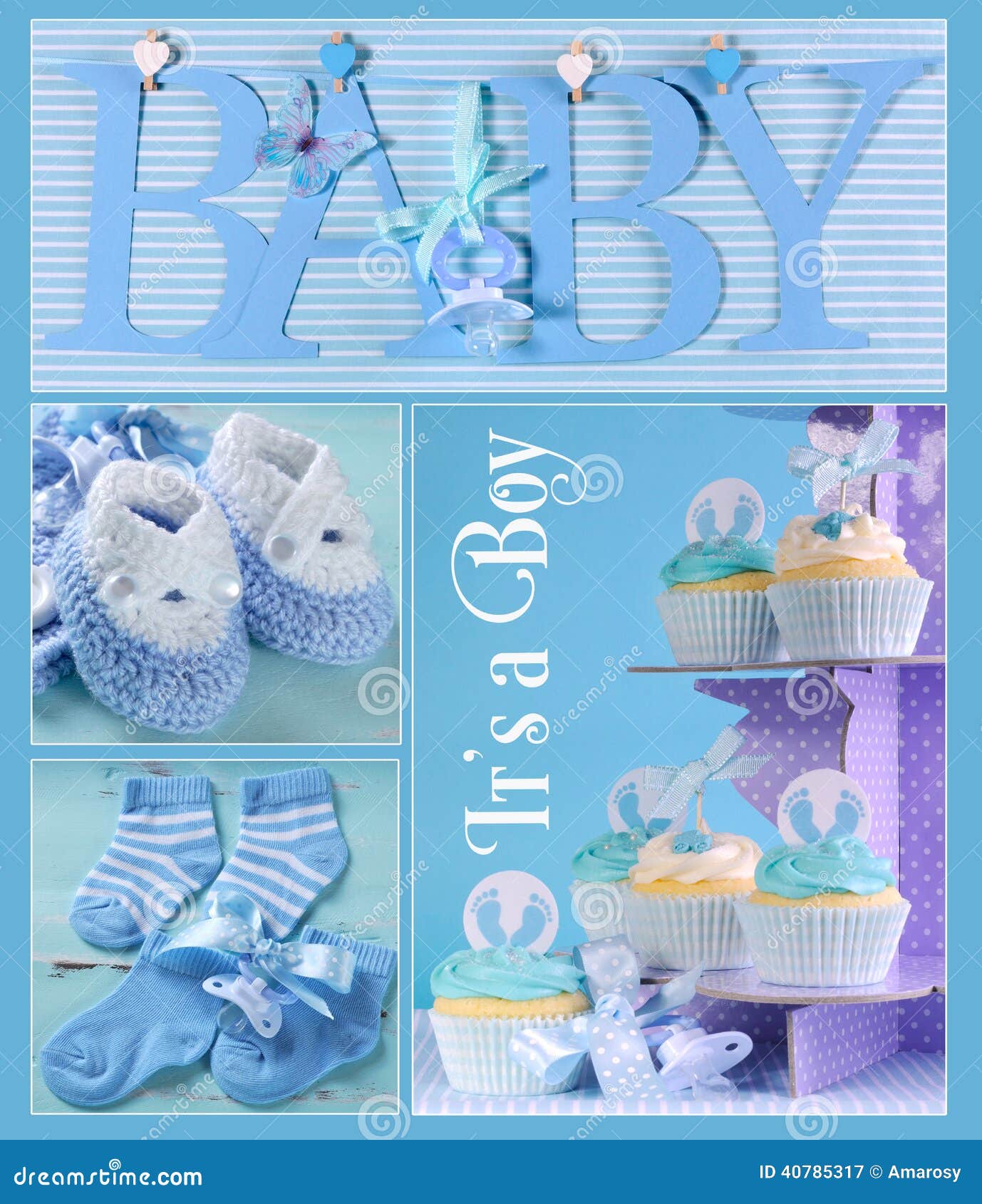 Blue Baby Boy Collage Four Stock Photos - Free & Royalty-Free Stock ...