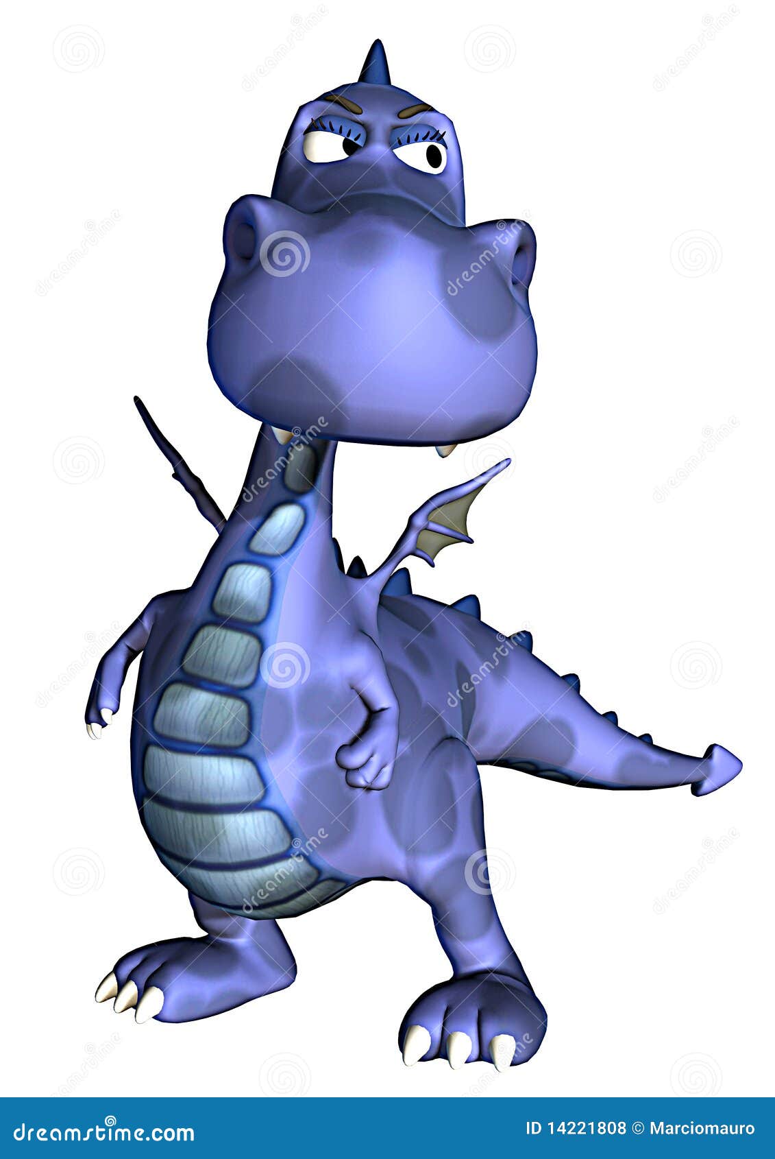 Blue Baby Dragon Thinking about Stock Illustration - Illustration of ...