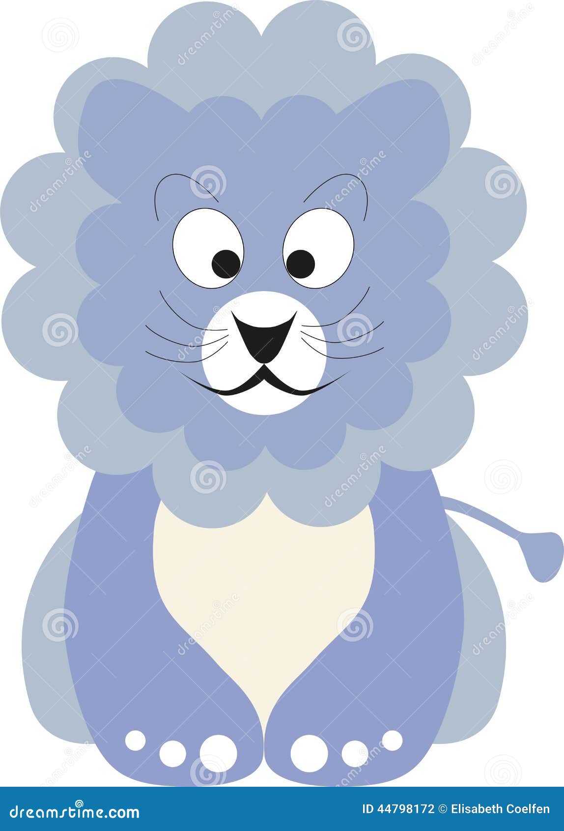 Blue baby lion stock vector. Illustration of cartoon - 44798172