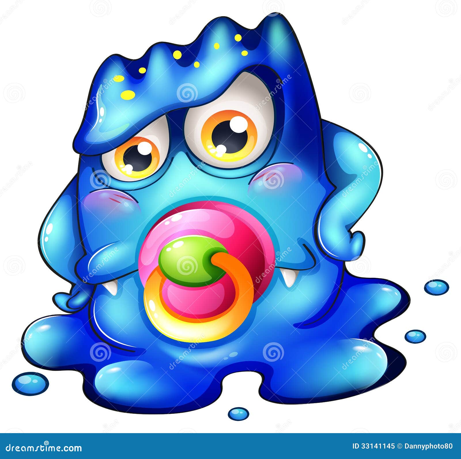 A blue baby monster stock vector. Illustration of artwork - 33141145