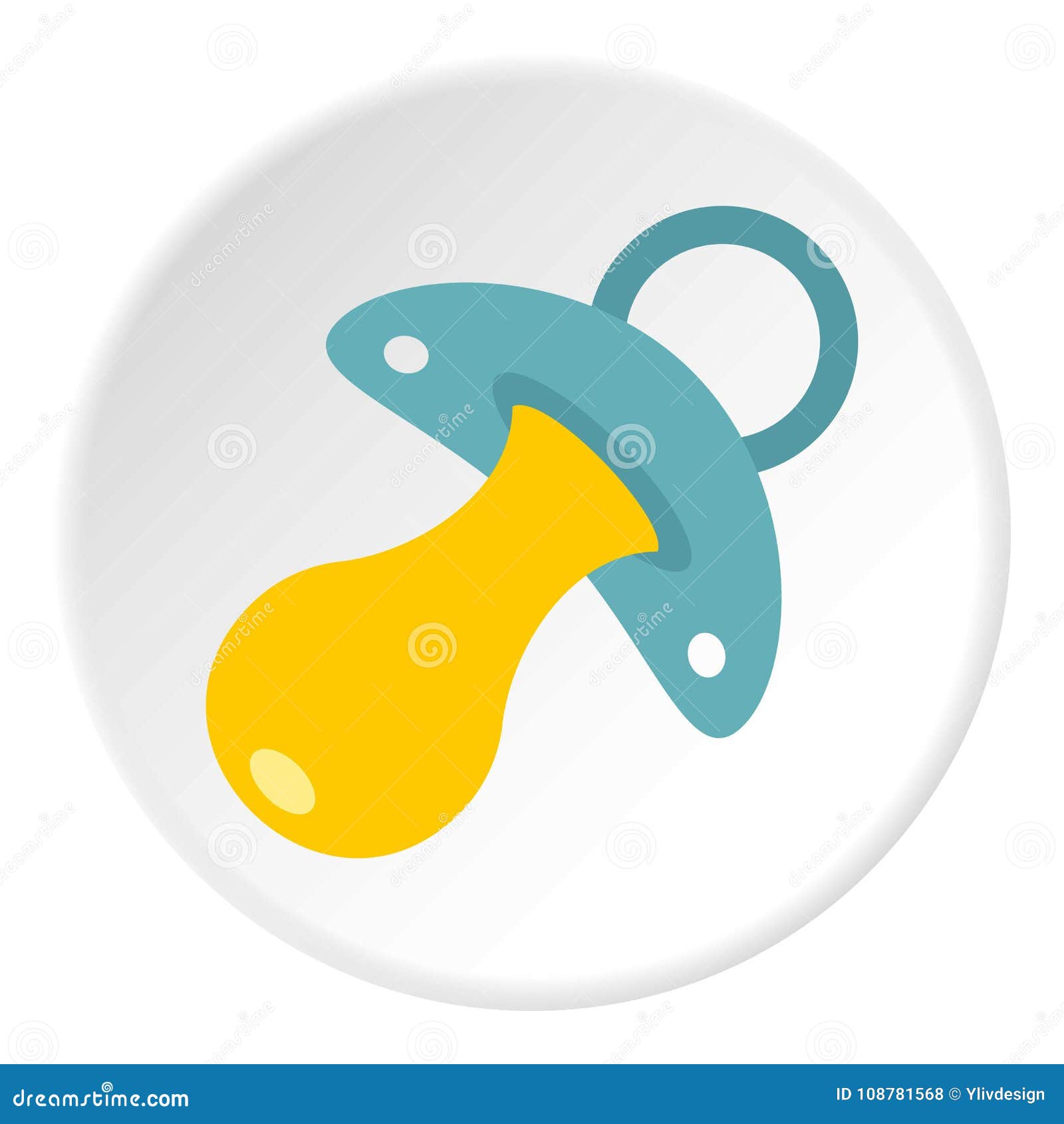 Blue Baby Pacifier Icon Circle Stock Vector - Illustration of ...