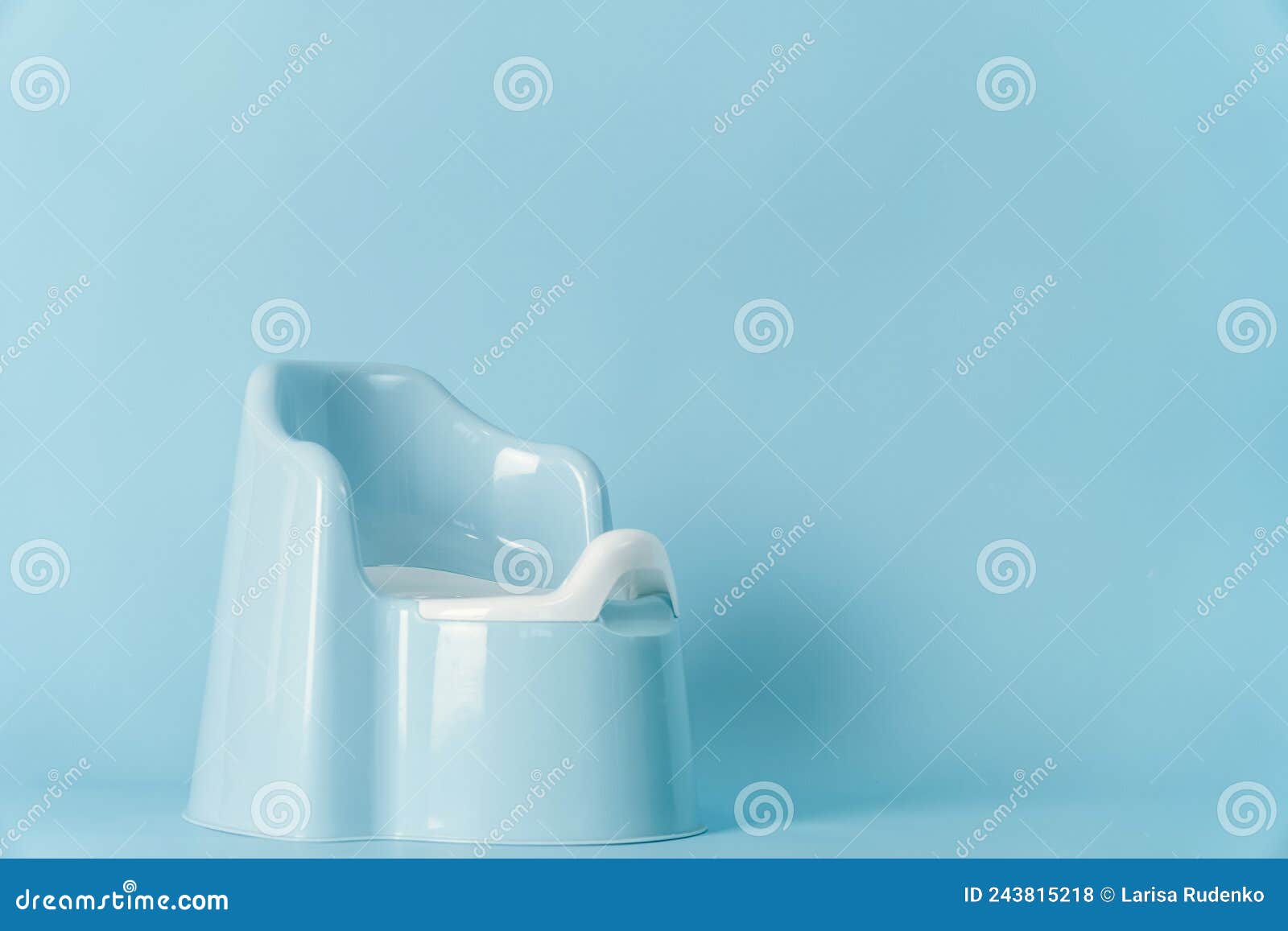 Blue Baby Potty with a Back on a Blue Background, Copyspace Stock Photo ...