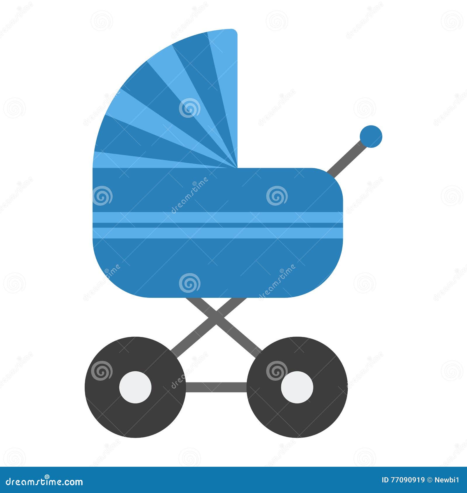 Blue baby pram vector stock vector. Illustration of birth - 77090919