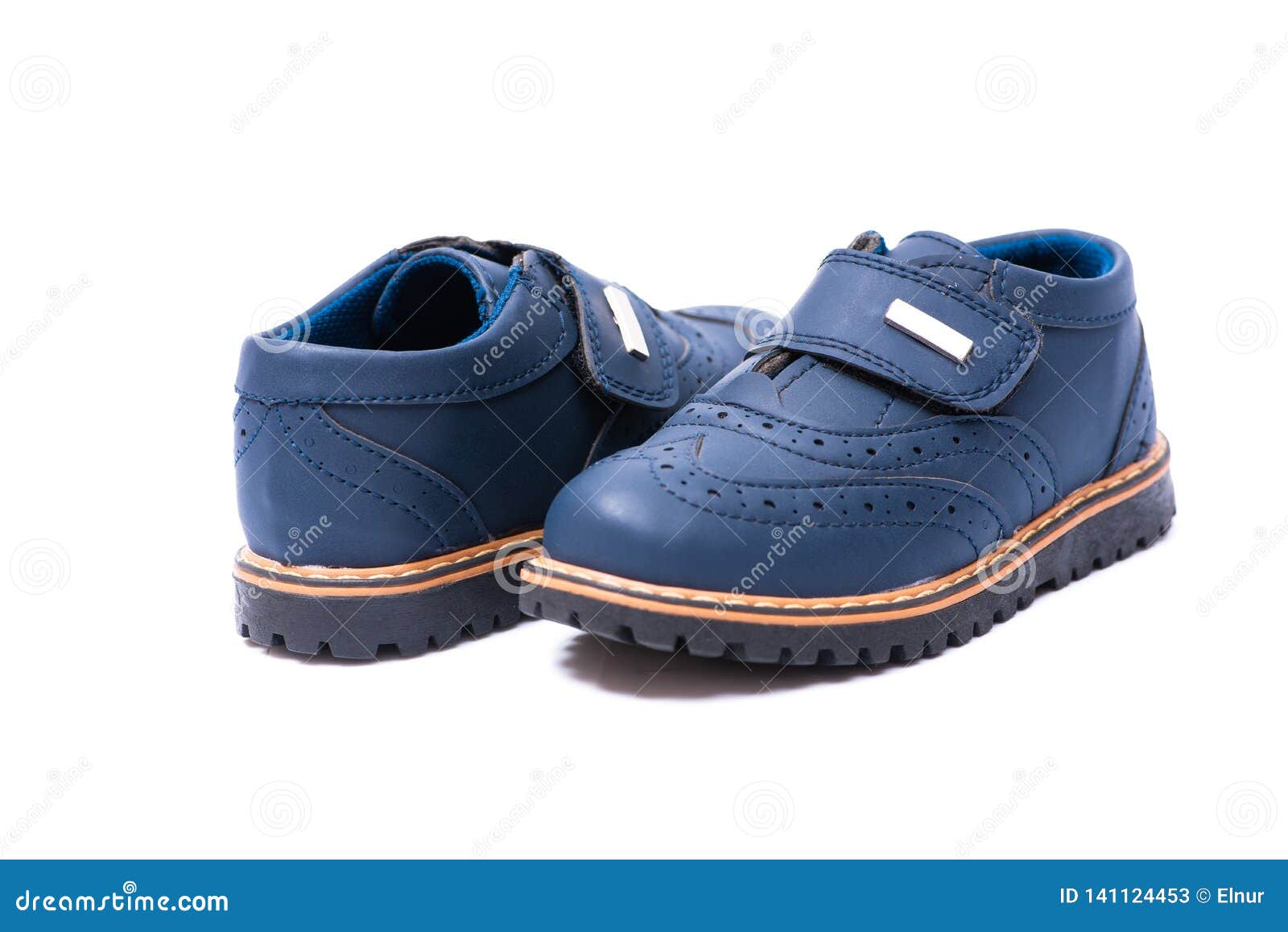 The Blue Baby Shoes Isolated on White Background Stock Image - Image of ...