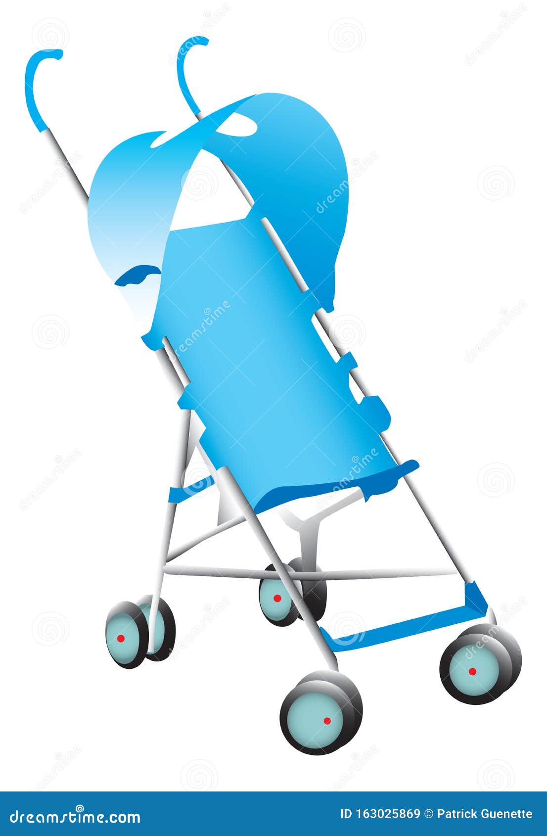 A Blue Baby Stroller Illustration Stock Vector - Illustration of ...