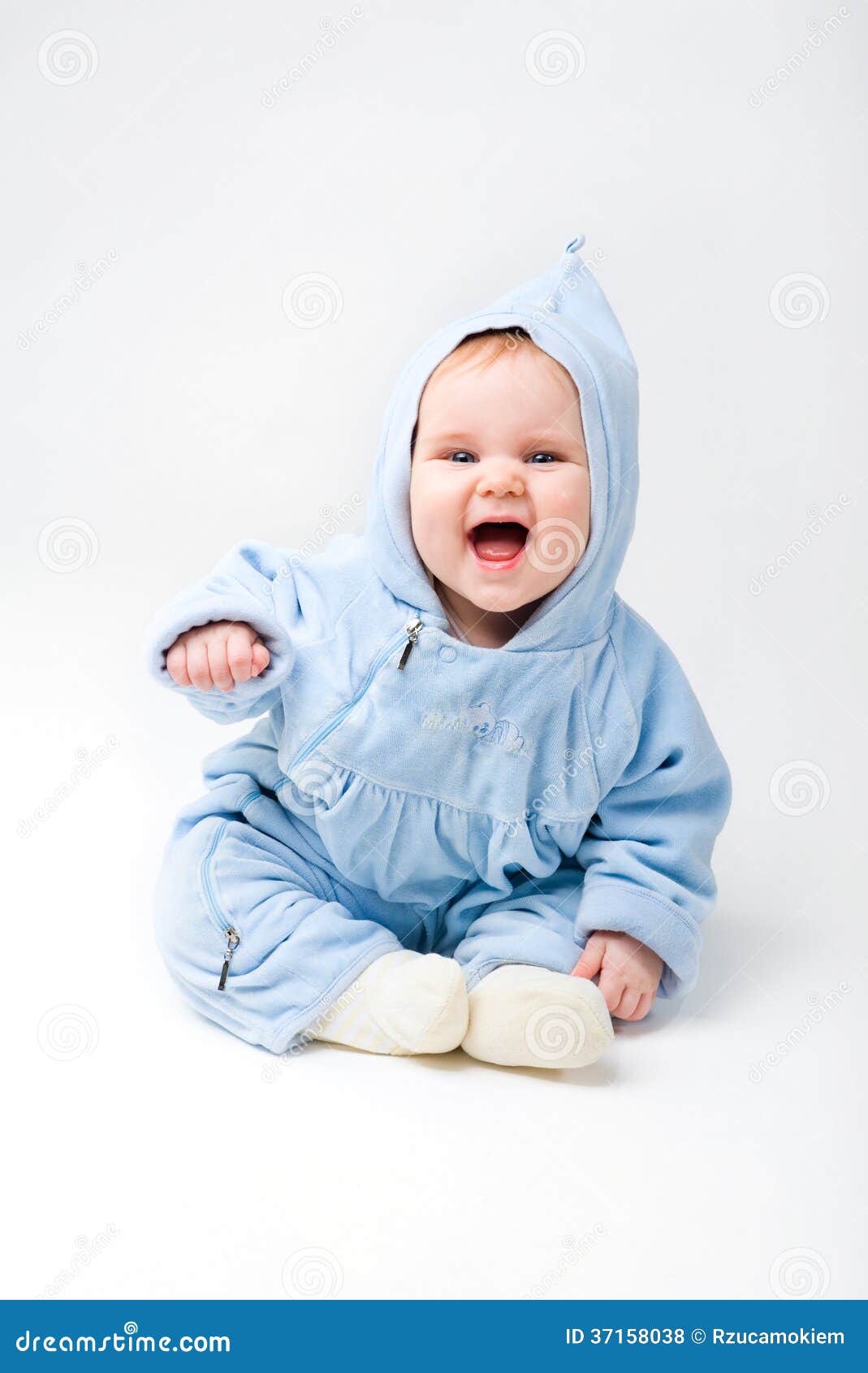 Blue baby in a studio stock photo. Image of people, background - 37158038