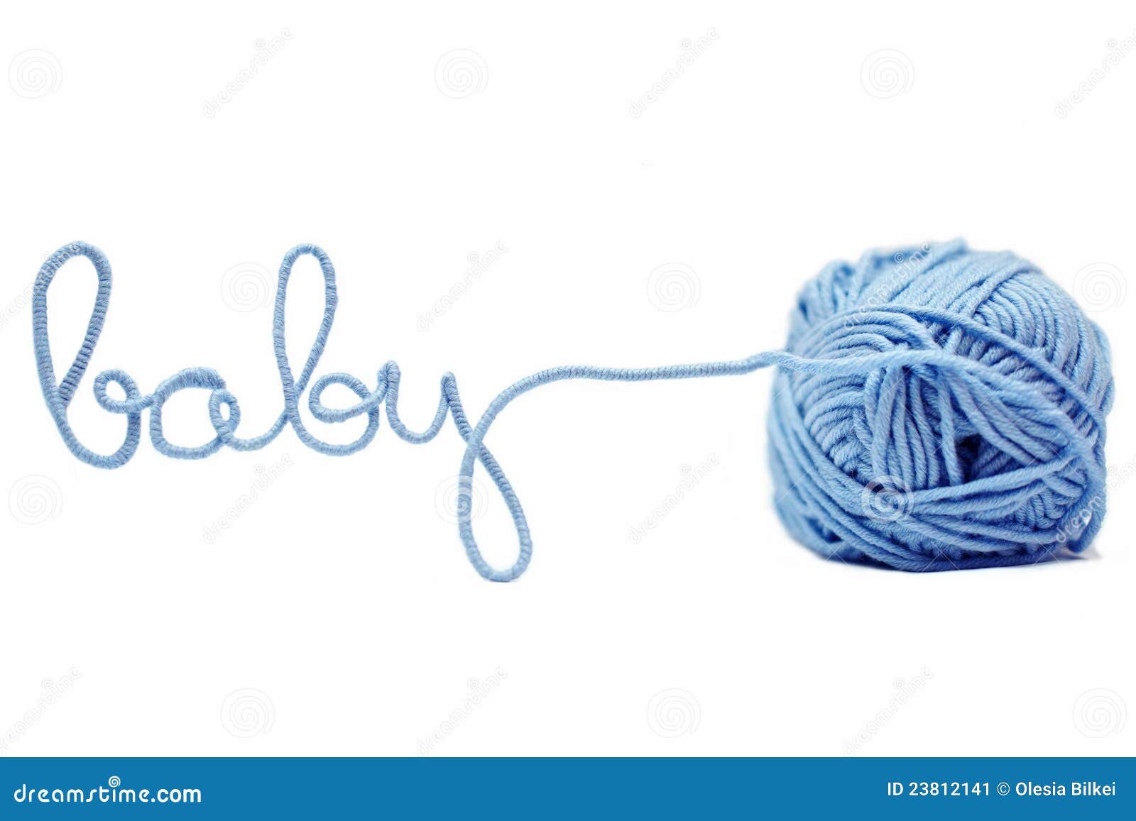 Blue Baby Word Made of Yarn Isolated Stock Image - Image of cotton ...