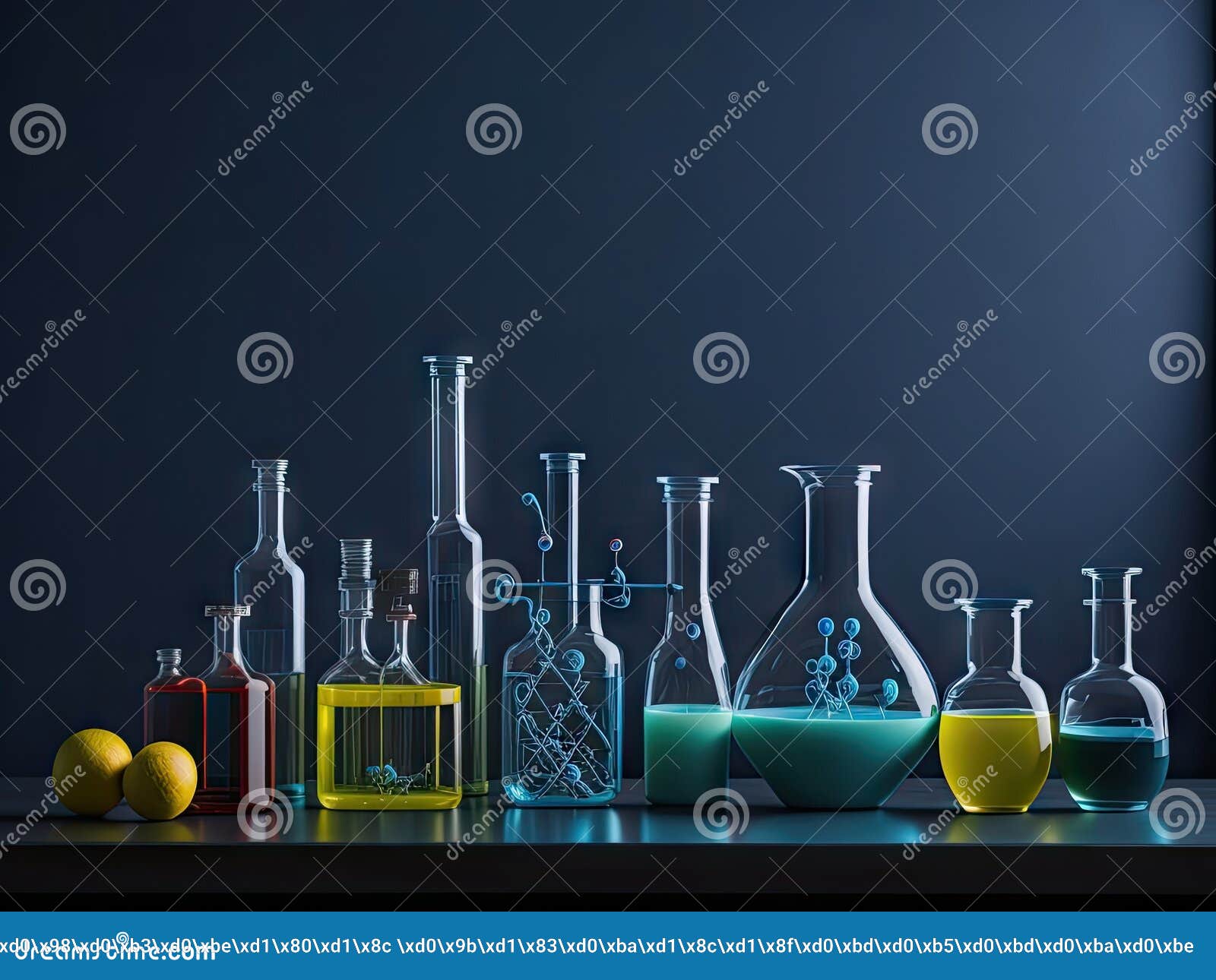 Blue Backdrop with a Chemistry Lab Set. Ai Generative Stock ...