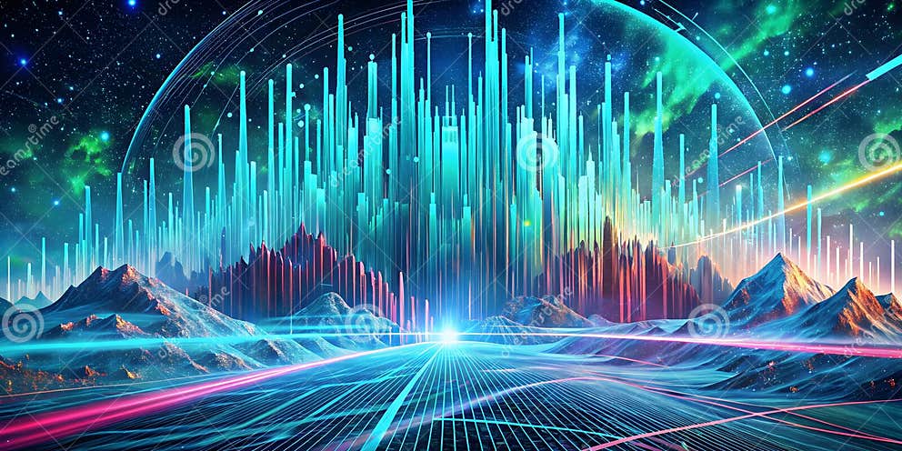 Blue Background with Abstract Digital Lines and Dots for Design ...