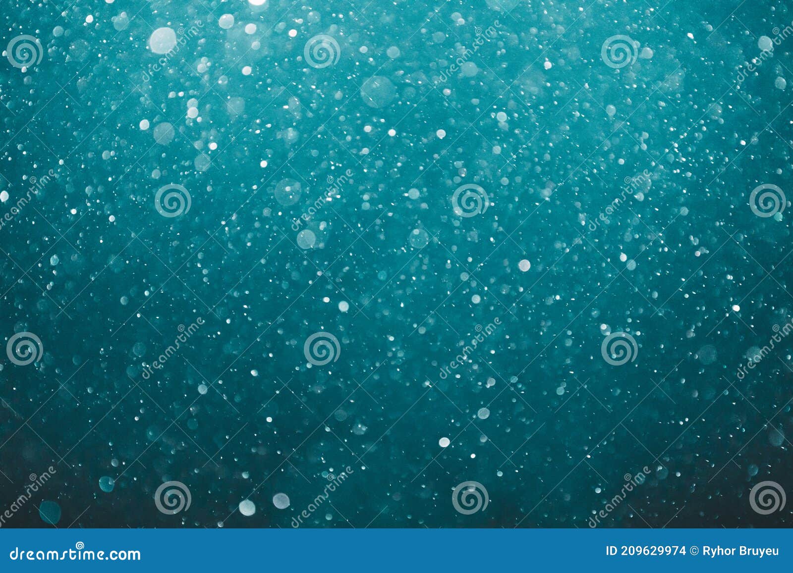 Blue Background Abstract Raindrop, Water, Splashes, Spray. Bokeh Dust ...