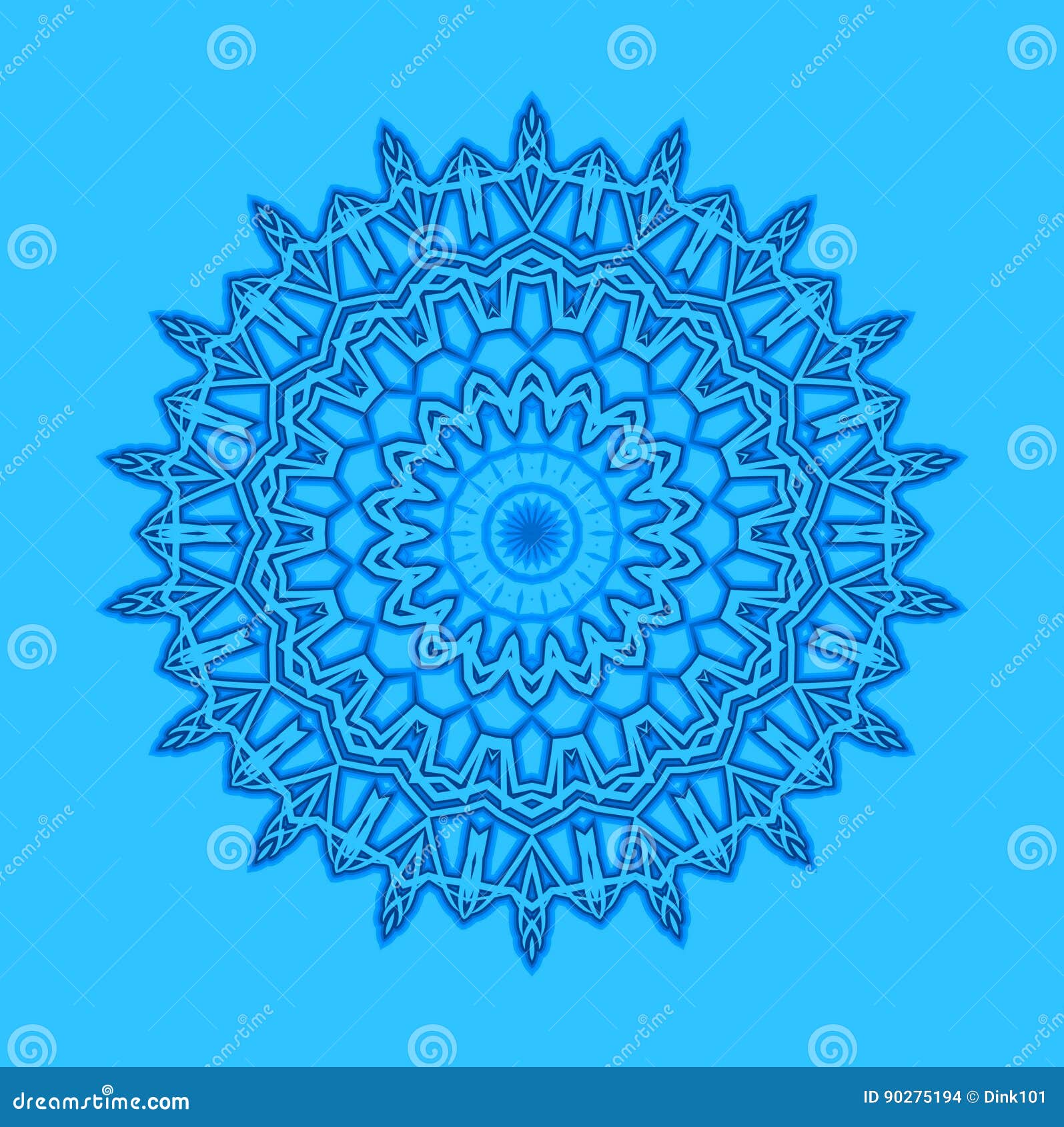 Blue Background with Abstract Round Pattern Stock Illustration ...