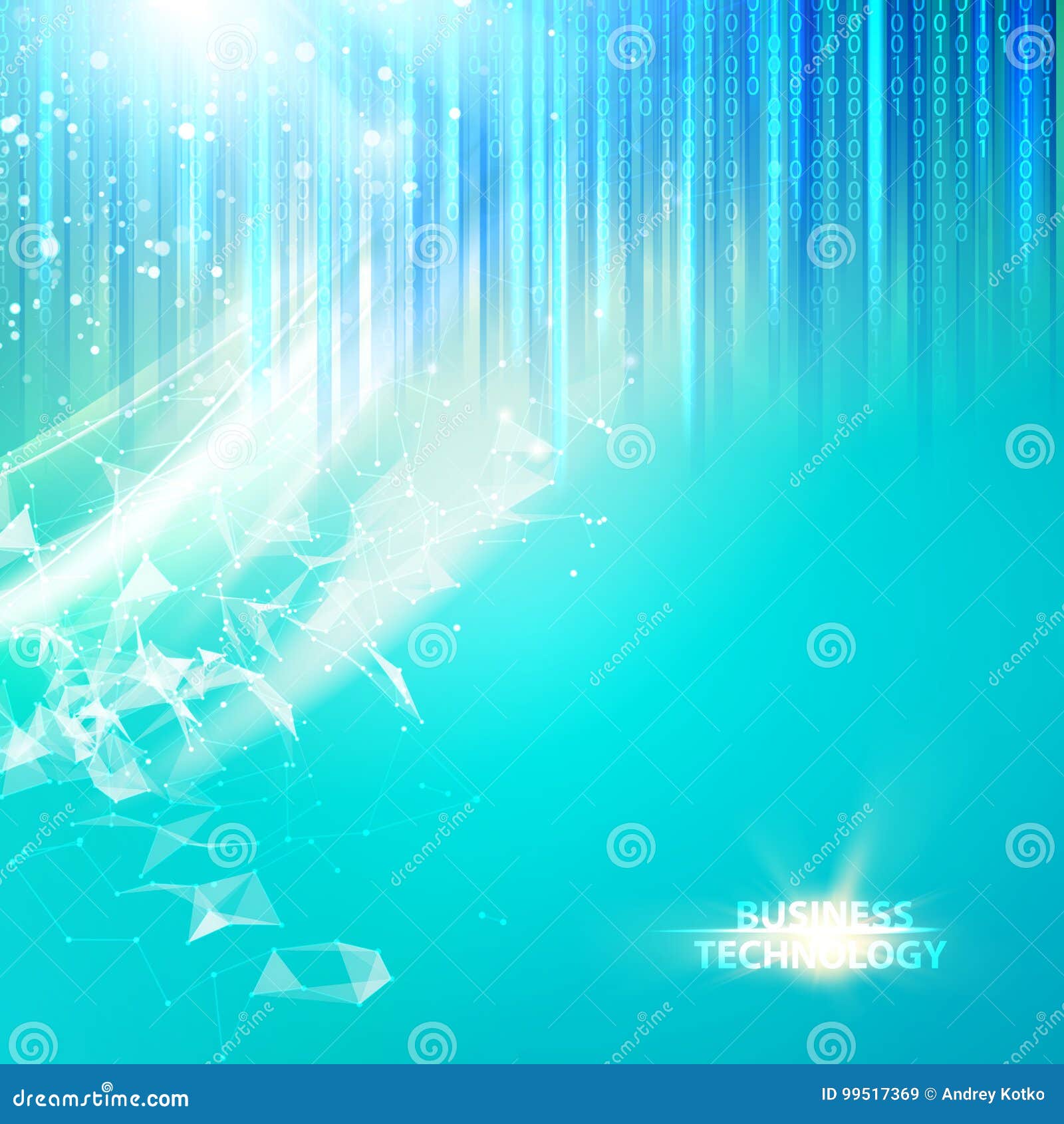 Blue Background with Bigdata Cyber Code. Stock Vector - Illustration of ...