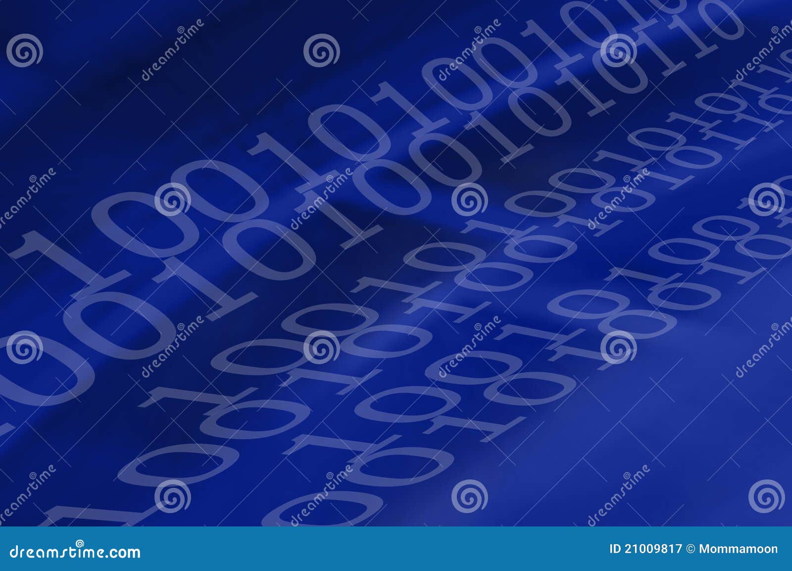 Blue Background with Binary Numbers Stock Illustration - Illustration ...