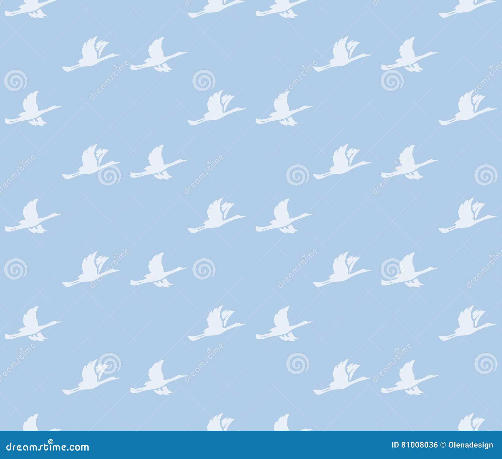 Blue Background with Birds - Vector Light Seamless Pattern Stock Vector ...