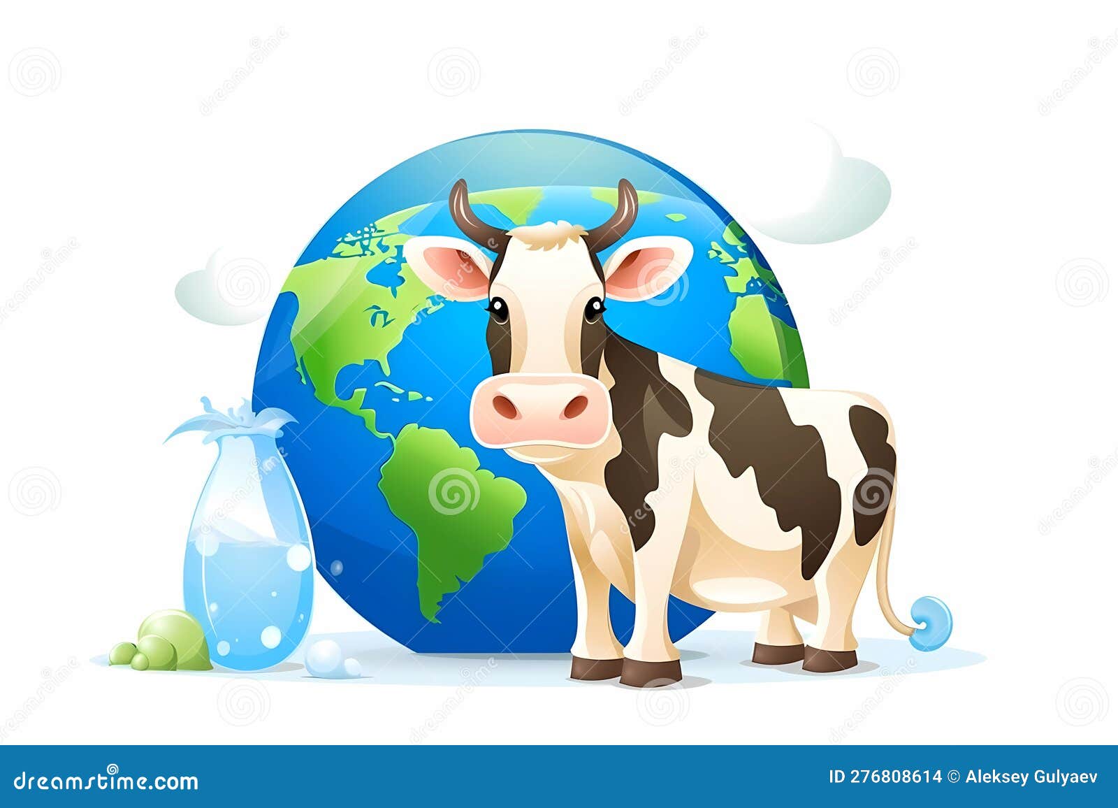 A Blue Background with a Bottle of Milk and a Bottle of Milk. World ...