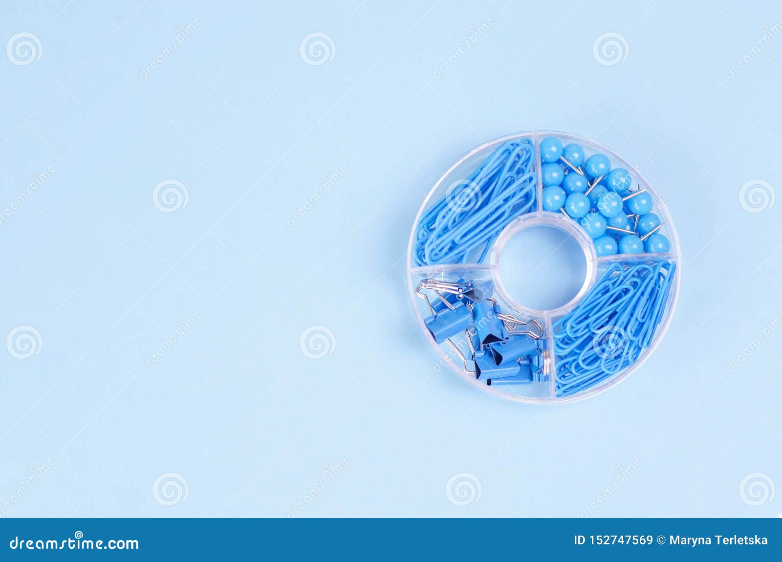 Blue Background with Box with Blue Stationery Stock Image - Image of ...