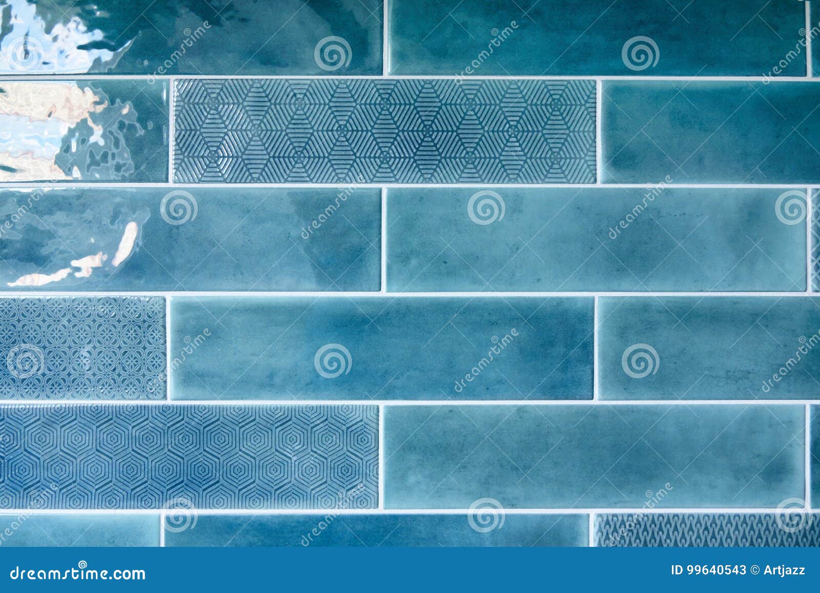 Blue Background with Ceramic Tiles Stock Image - Image of artwork ...