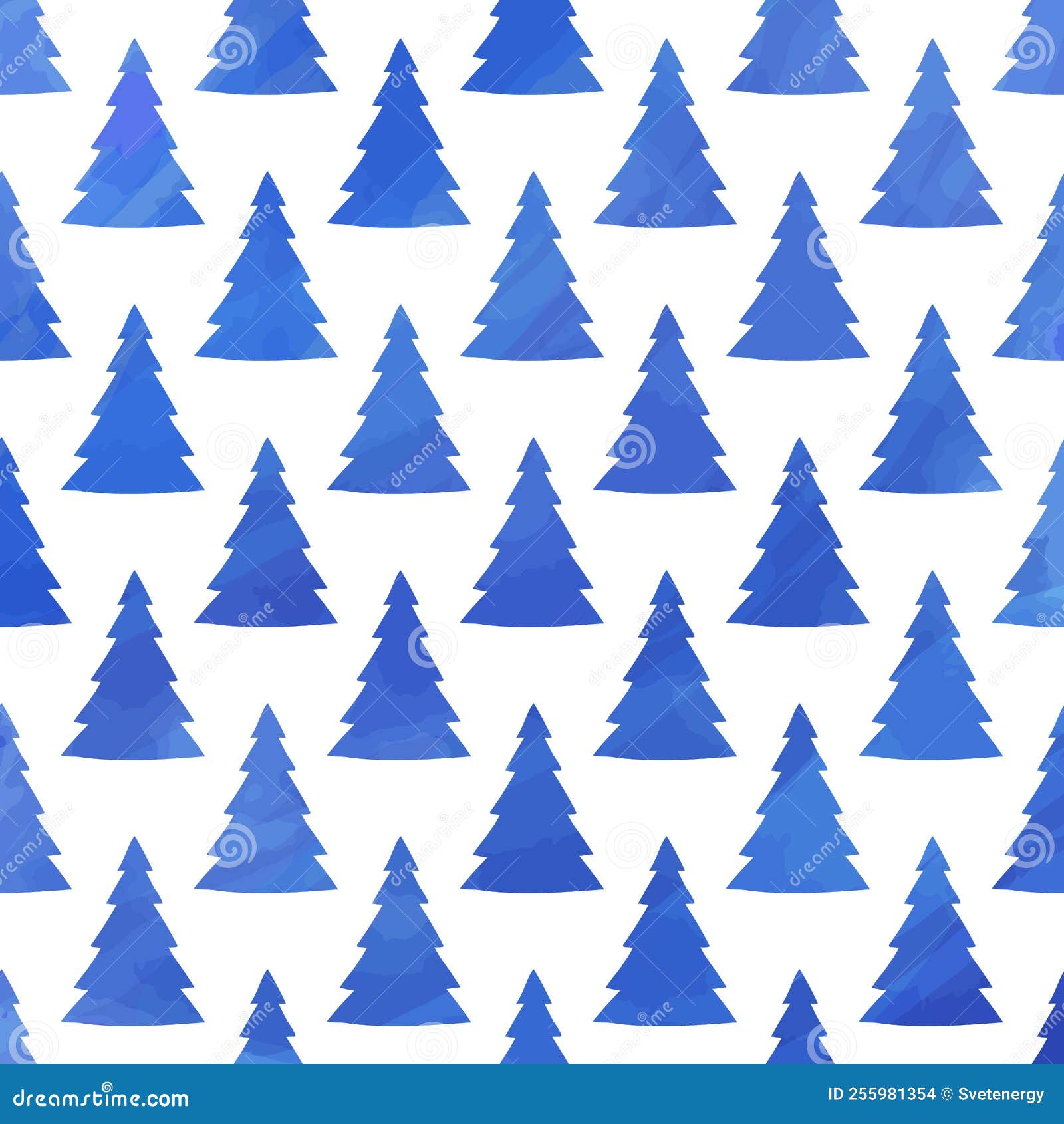 Blue Background with Christmas Trees. Vector Illustration Stock ...