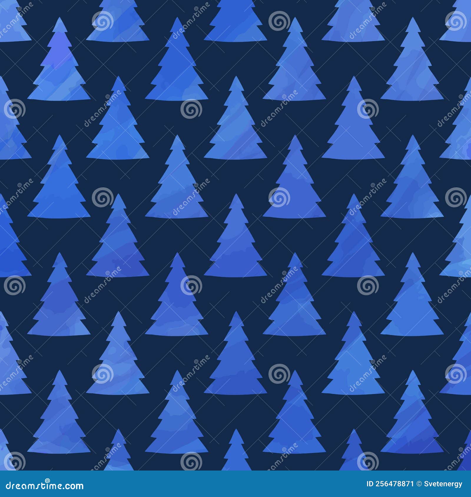 Blue Background with Christmas Trees. Vector Illustration Stock Vector ...