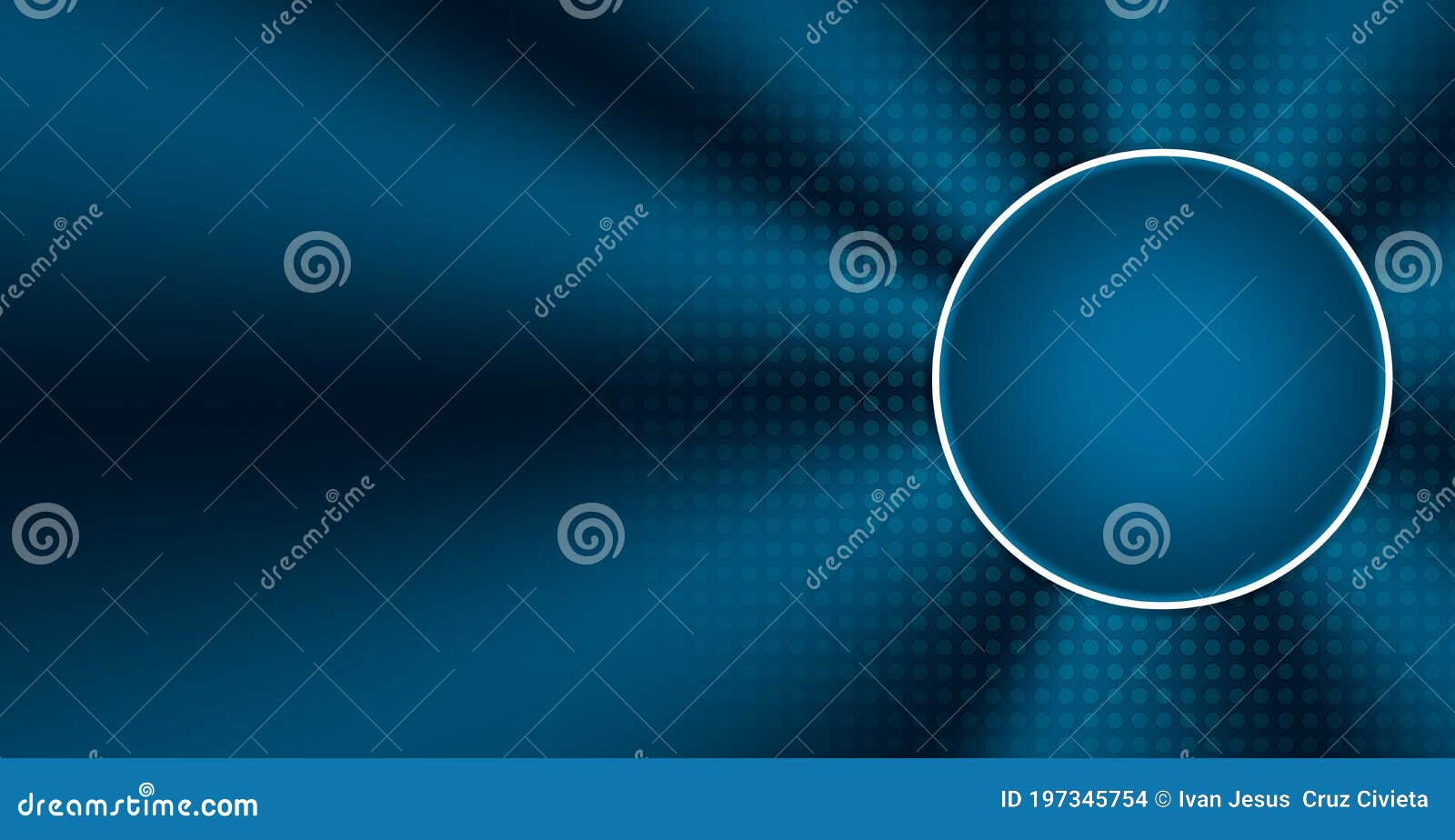 Blue Background with Circles, Gradients and Central Circle for Logo and ...