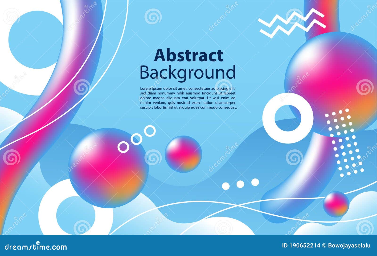Blue Background with Colorful Fluid Graphic Shape Background Design ...