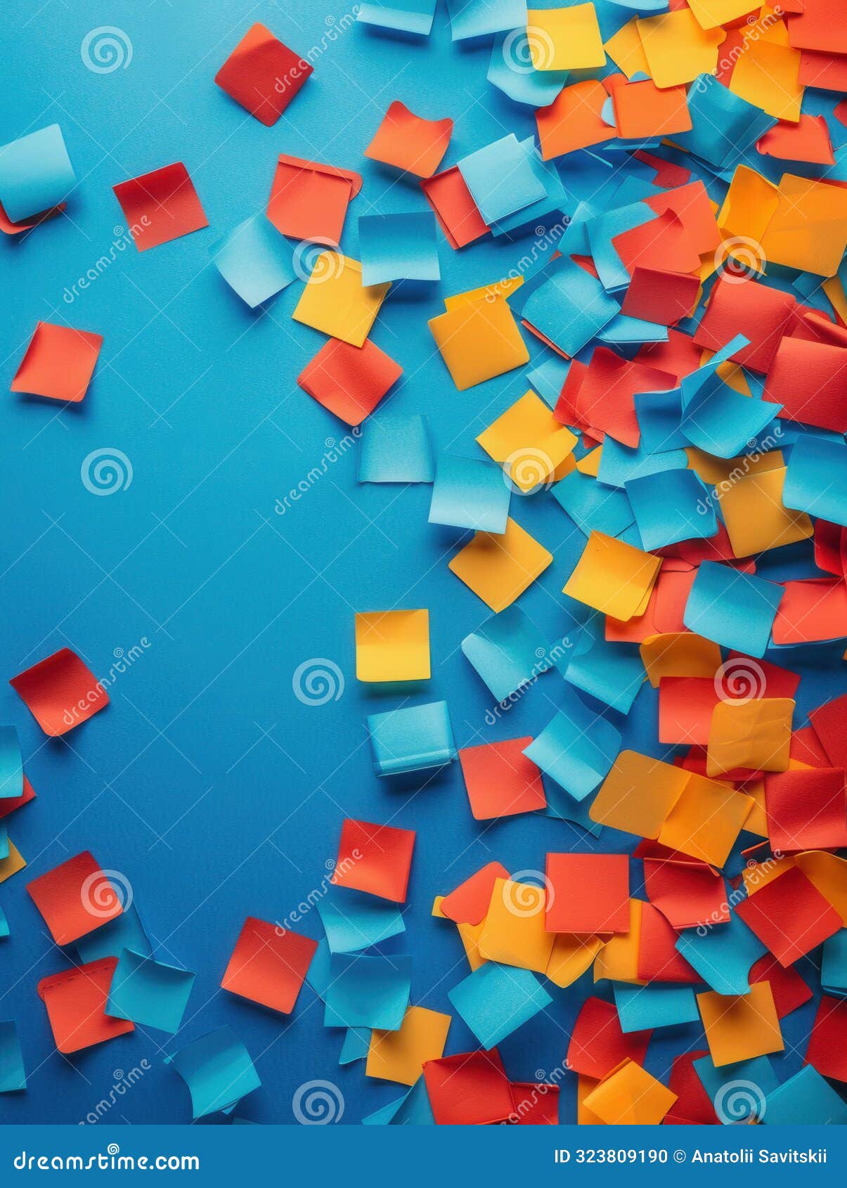 A Blue Background with Colorful Sticky Notes Scattered Across the ...